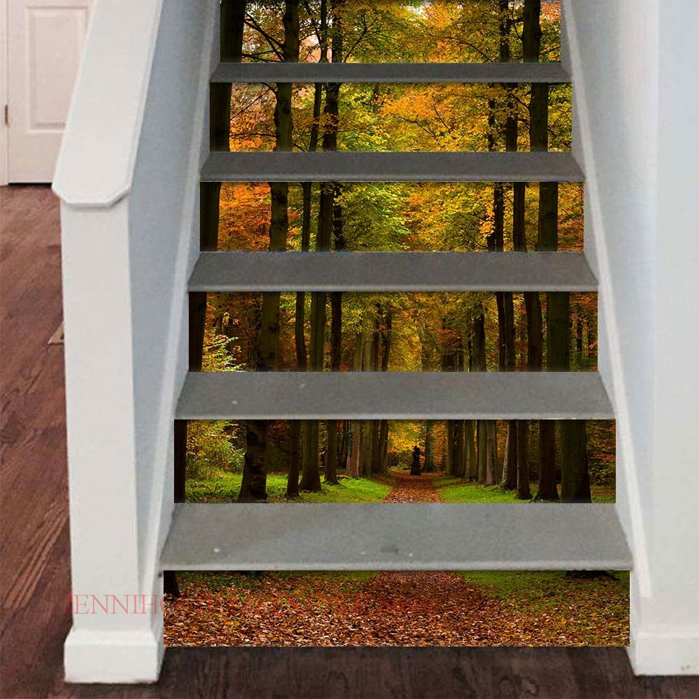 6/13PCS Waterfalls Scenery 3D Wall Sticker Stair Decal Stairs ...
