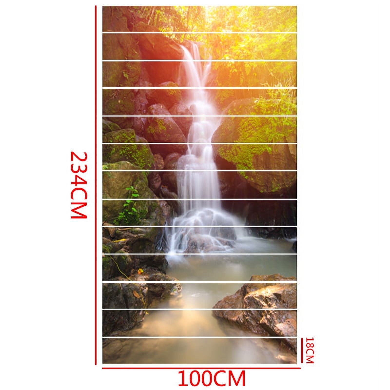 6/13Pcs Waterfall Scenery Landscape Stair Stickers Mural Self Adhesive ...