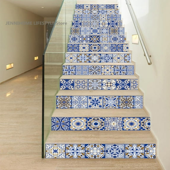 6/13pcs Self-adhesive Stair Sticker Vinyl Colorful Landscape Removable ...
