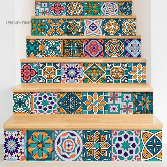 6/13pcs Self-adhesive Stair Sticker Vinyl Colorful Landscape Removable ...