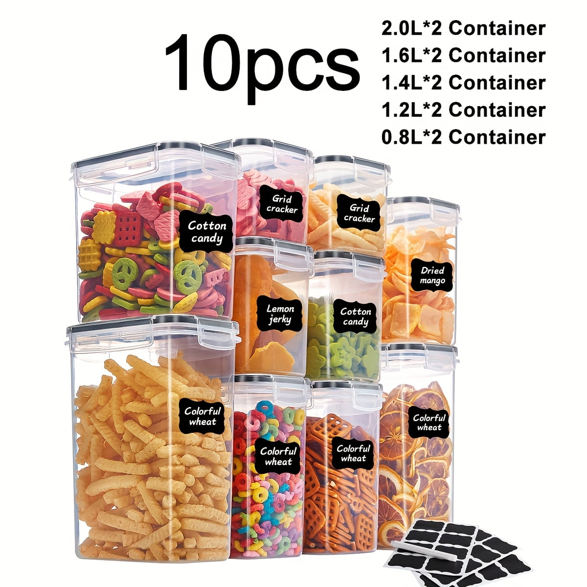 6/14/20/48-Piece Airtight Food Storage Containers - BPA-Free Flip-Top ...