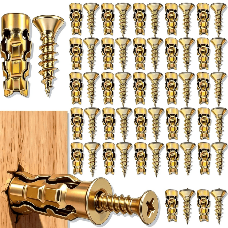 6×14mm Short Expansion Screw Set for Cabinet Hinge Repair, Door Hinge ...