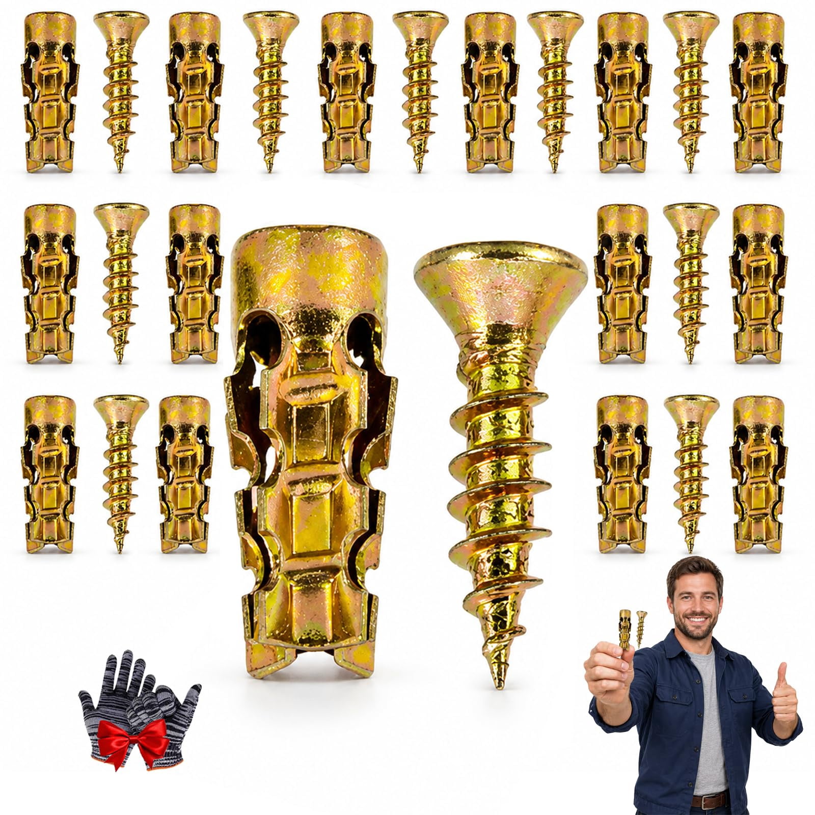 6×14mm Short Expansion Screw Set for Cabinet Hinge Repair & Stripped ...