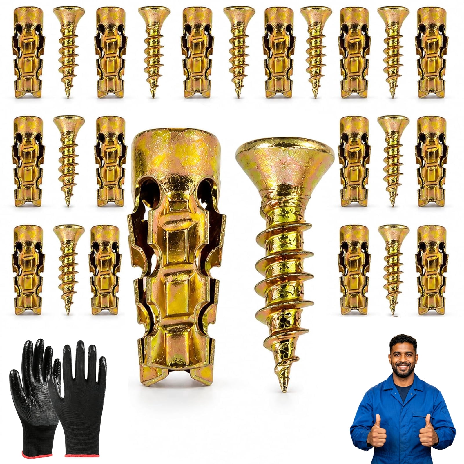 6×14mm Short Expansion Screw Set for Cabinet Hinge Repair & Stripped ...
