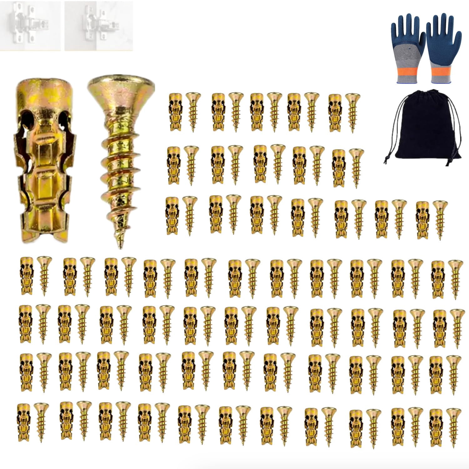 6×14mm Short Expansion Screw Set for Cabinet Hinge Repair & Stripped ...