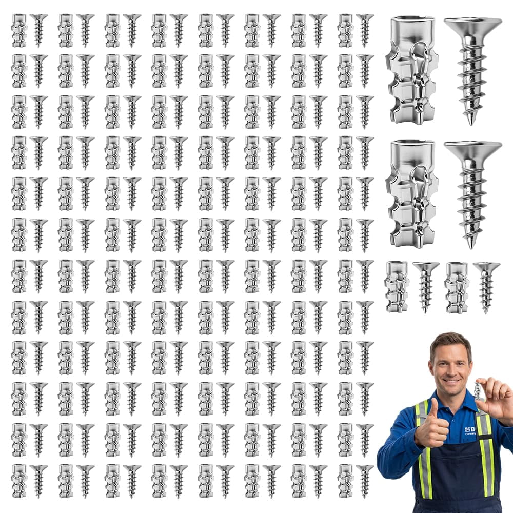 6×14mm Short Expansion Screw Set for Cabinet Hinge Repair & Stripped ...