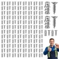 6×14mm Short Expansion Screw Set for Cabinet Hinge Repair & Stripped ...