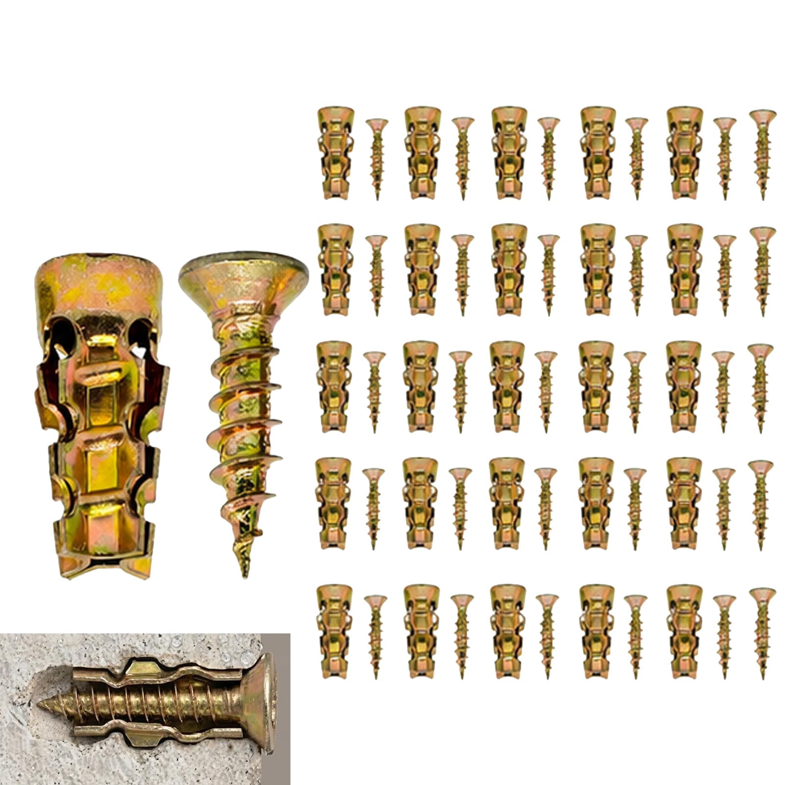6×14mm Short Expansion Screw Set for Cabinet Hinge Repair for Stripped ...