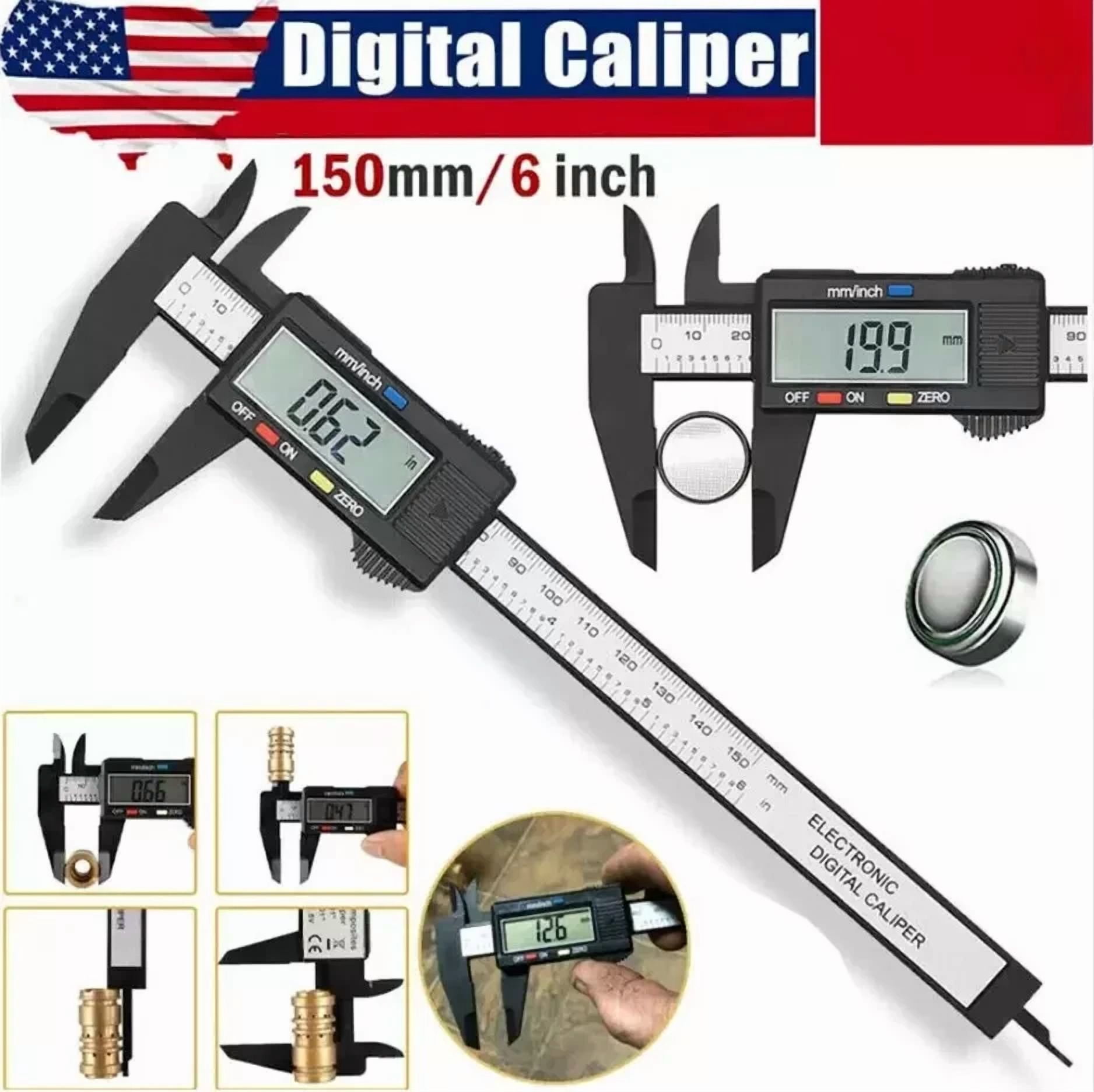 6" 150Mm Digital Caliper Micrometer Lcd Gauge Vernier Electronic ...