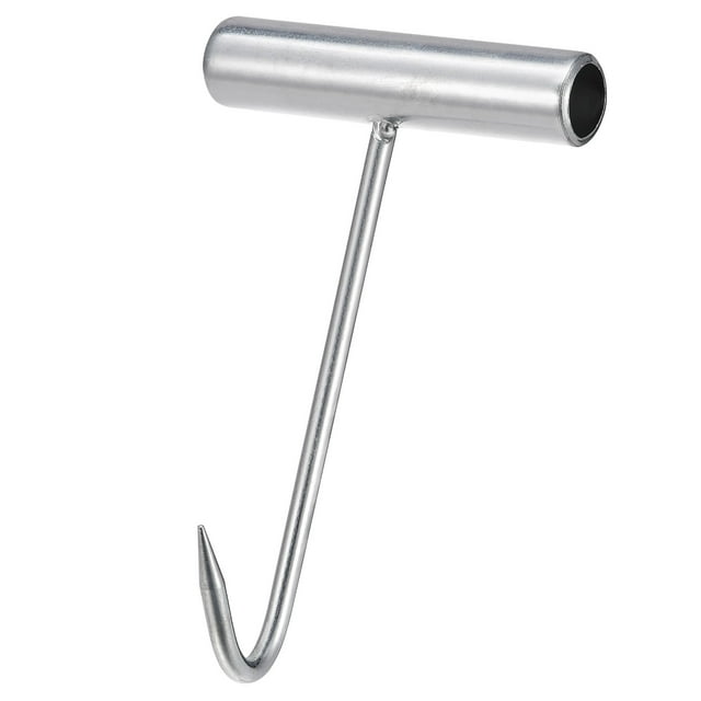 6"(150mm) T-Handle Meat Boning Hook, Galvanized T Hooks for Butcher ...
