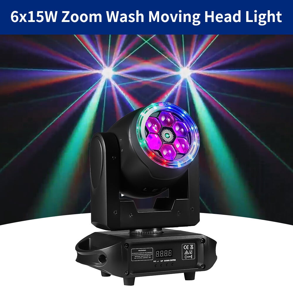 6*15W B-Eye RGBW Laser with Halo Ring Beam DMX Wash LED Moving Head ...