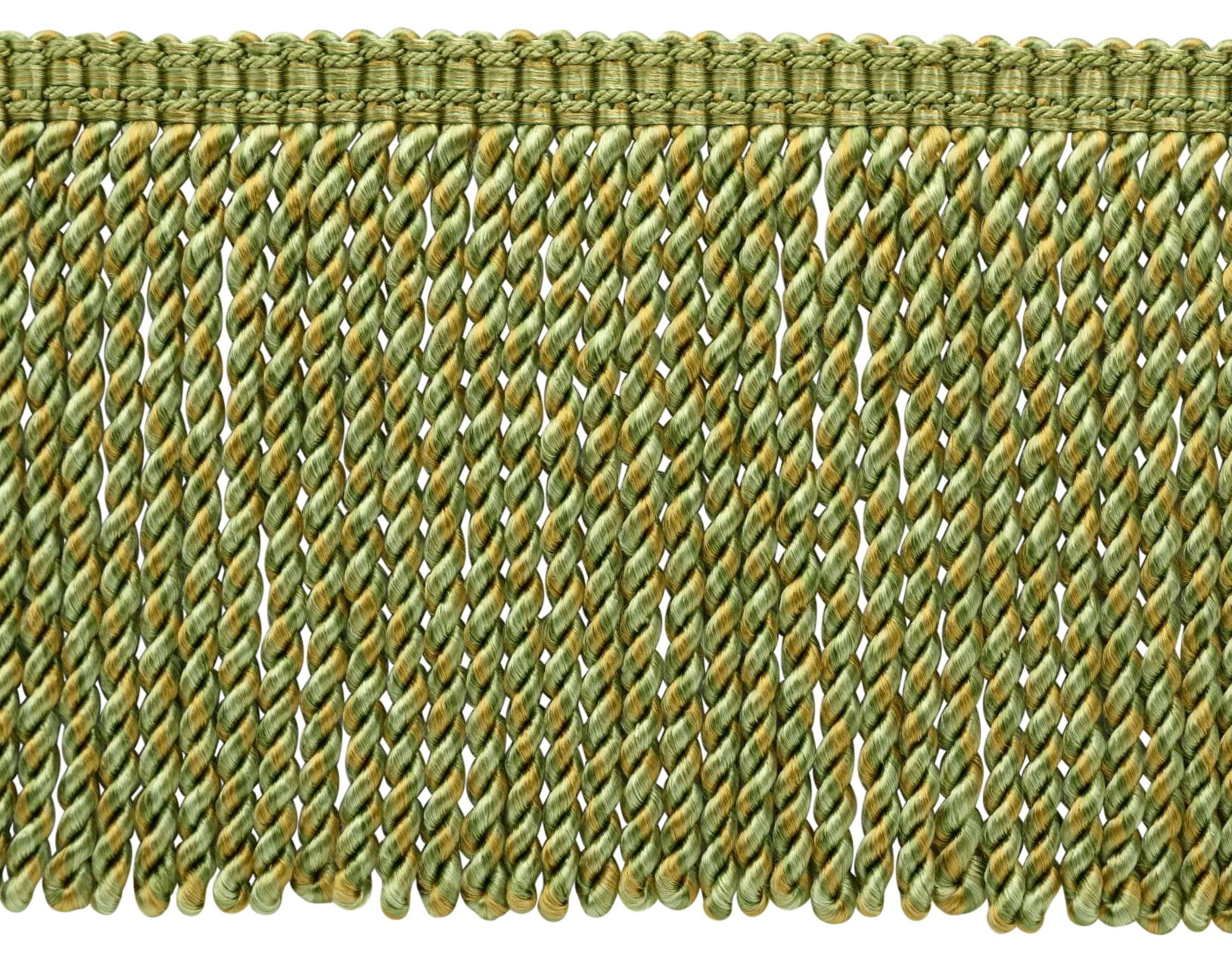 6" (15cm) Bullion Fringe Trim with Fancy Woven Gimp Header # BFMLT6WVN ...