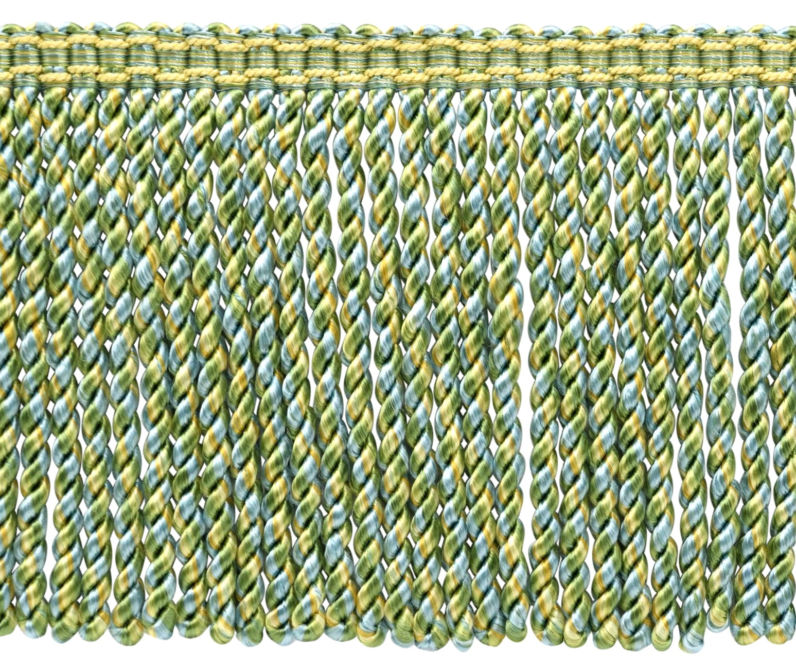 6" (15cm) Bullion Fringe Trim with Fancy Woven Gimp Header # BFMLT6WVN ...