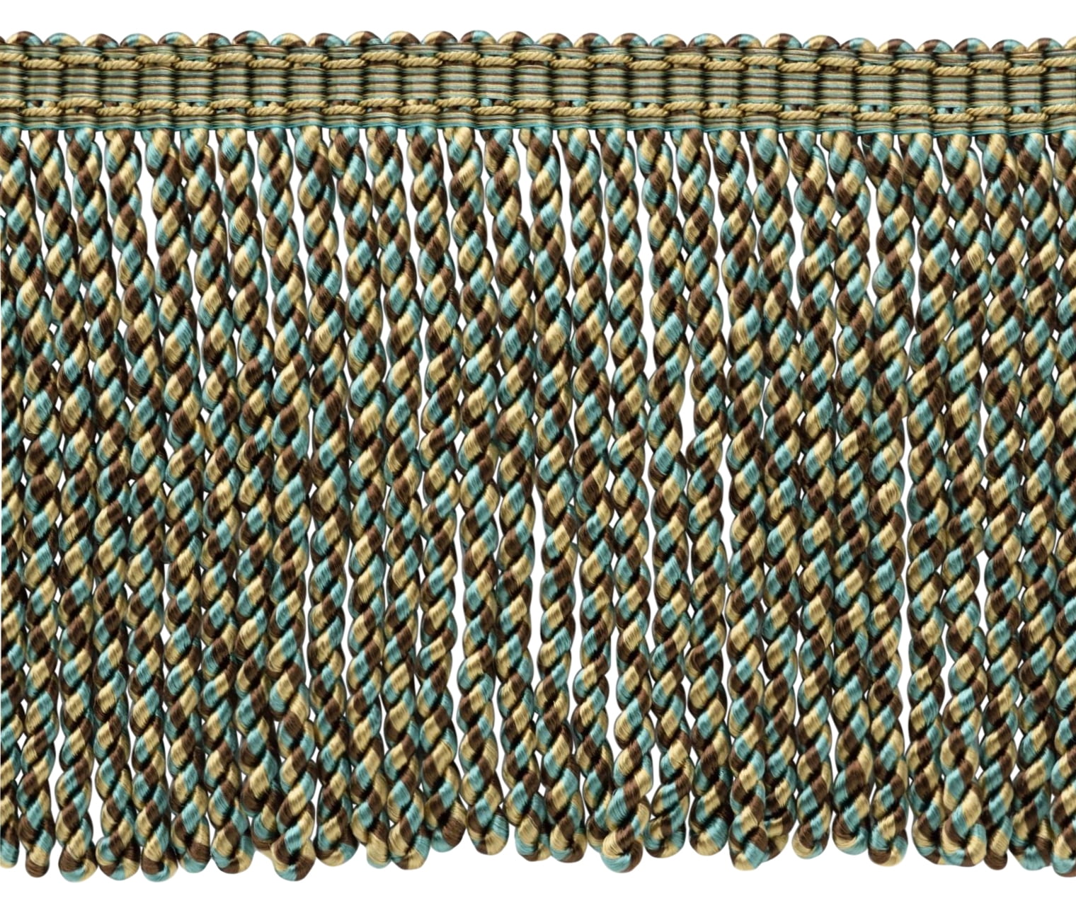 6" (15cm) Bullion Fringe Trim with Fancy Woven Gimp Header # BFMLT6WVN ...