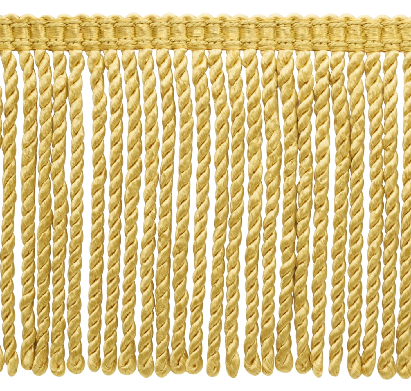 6" (15cm) Fancy Solid Woven Gimp Header Satiny Bullion Fringe Trim ...
