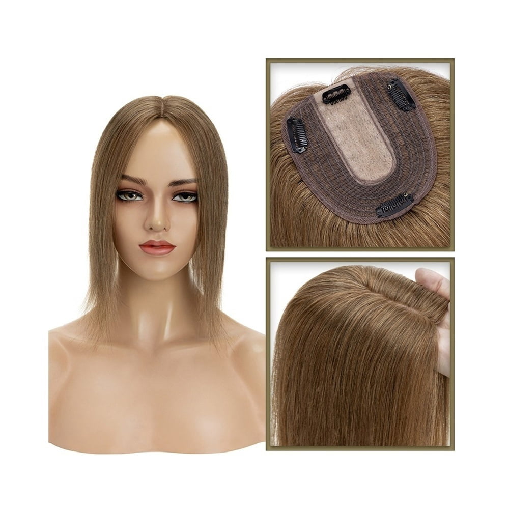 6-18 Inch Human Hair Topper for Women, Real Human Hair No Bangs 10*12 ...