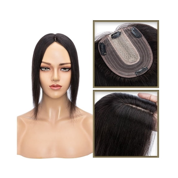 6-18 Inch Human Hair Topper for Women, Real Human Hair No Bangs 10*12 ...
