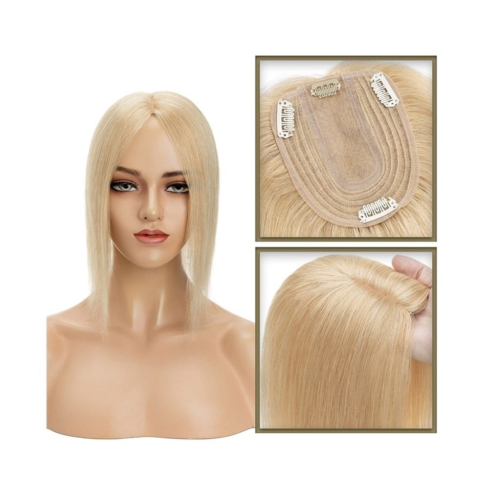 6-18 Inch Human Hair Topper for Women, Real Human Hair No Bangs 10*12 ...