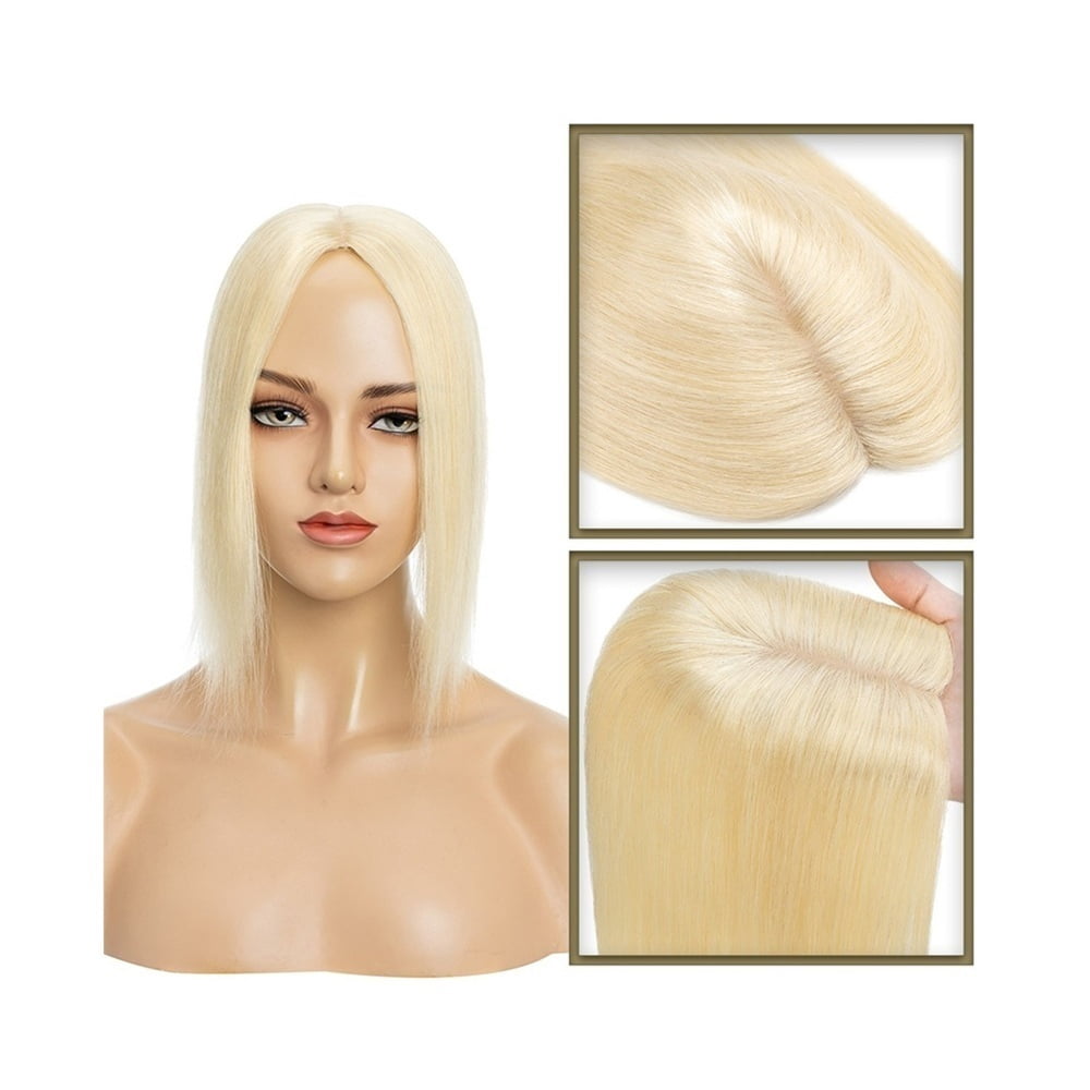 6-18 Inch Human Hair Topper for Women, Real Human Hair No Bangs 10*12 ...