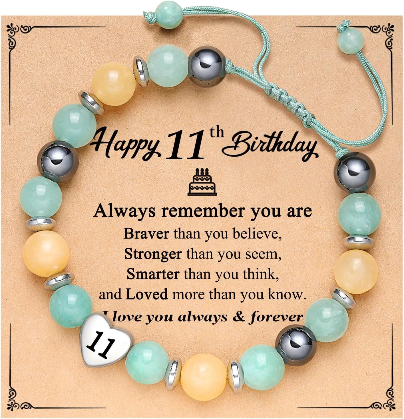 6-18 Year Old Girl Birthday Sweet Number Heart Bracelet Gifts for ...