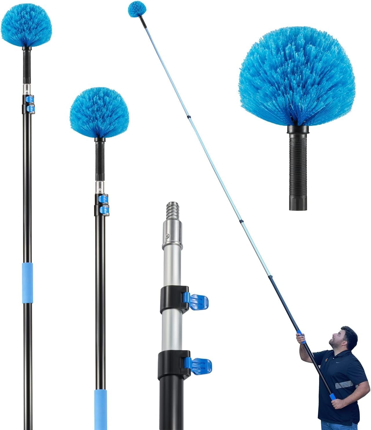 6-19 Ft Cobweb Duster with Extension Pole, 30 Foot High Reach Ceiling ...
