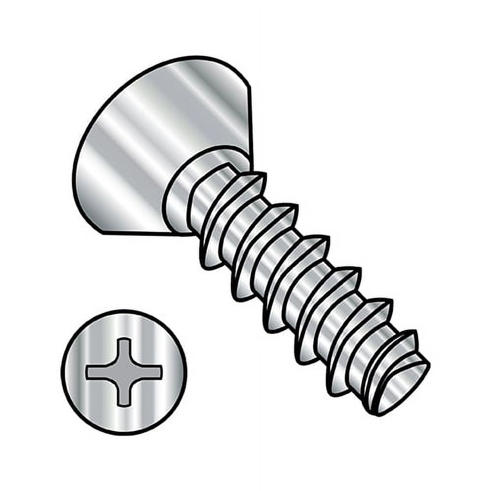 6-19X1/4 Phillips Flat U/C Thread Rolling Screws 48-2 Full Thread 18-8 S/S Passive & Wax (Pack ...