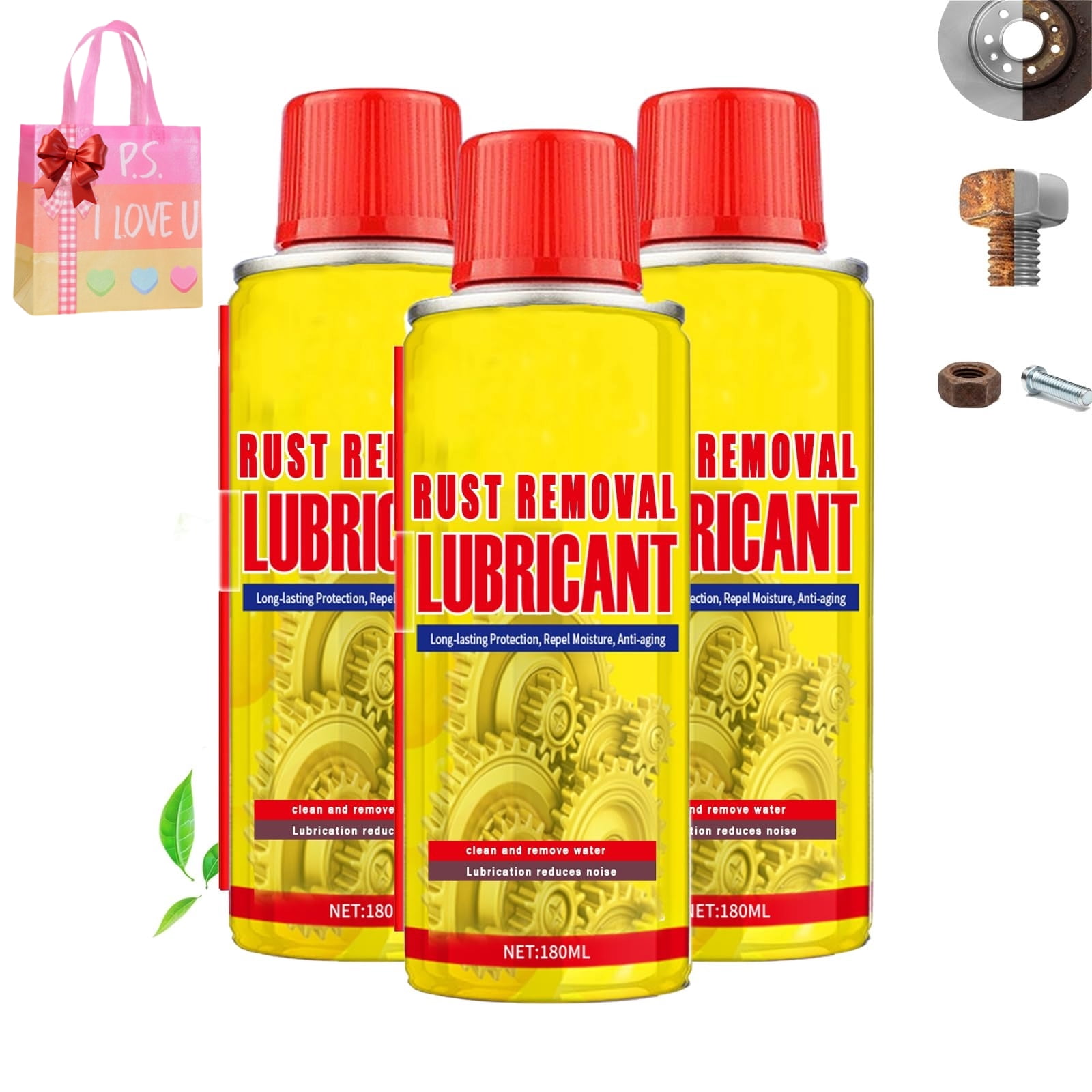 6.1oz Anti-Rust Lubricant Spray & Rust Remover for Metal, Multi-Purpose ...