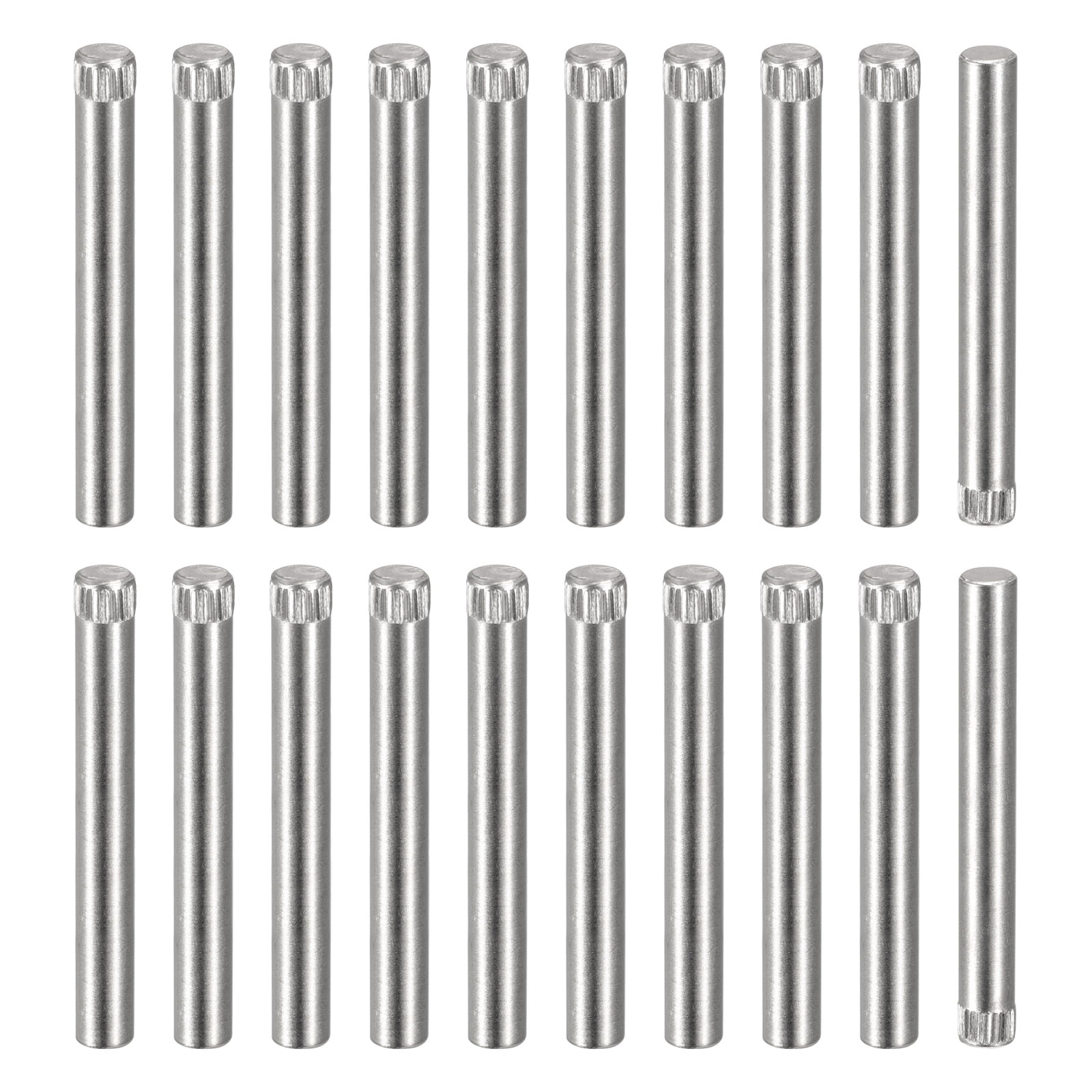 6.1x50mm 304 Stainless Steel Dowel Pins, 80Pack Knurled Head Flat ...
