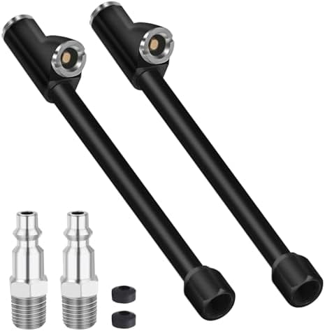 6.2“ Extended Dual Head Air Chuck, 2-Way Connection Closed 1/4" FNPT ...