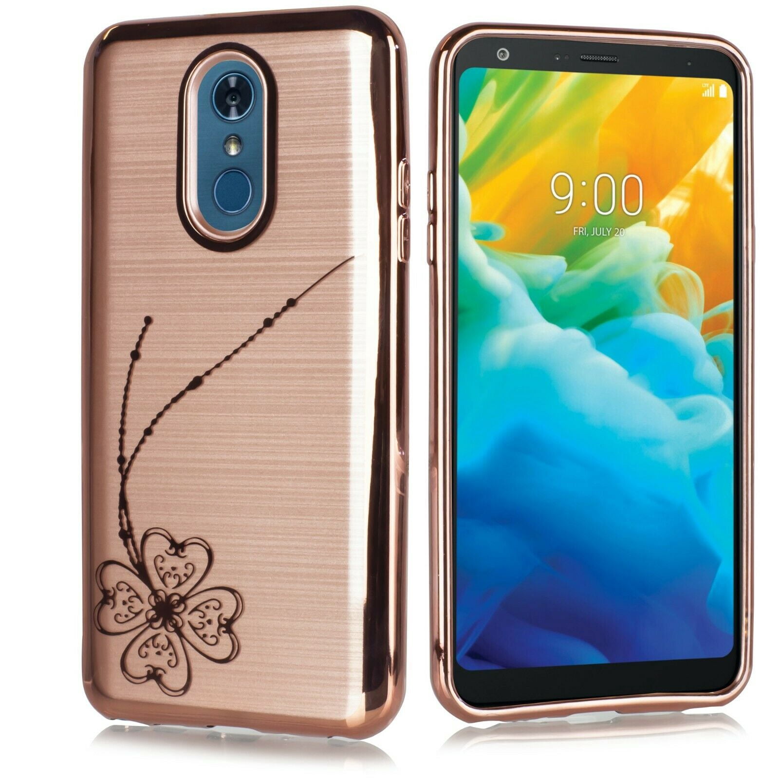 for 6.2" LG Stylo 4 Case, LG Q Stylus Graphic Brushed Raised Bevel ...