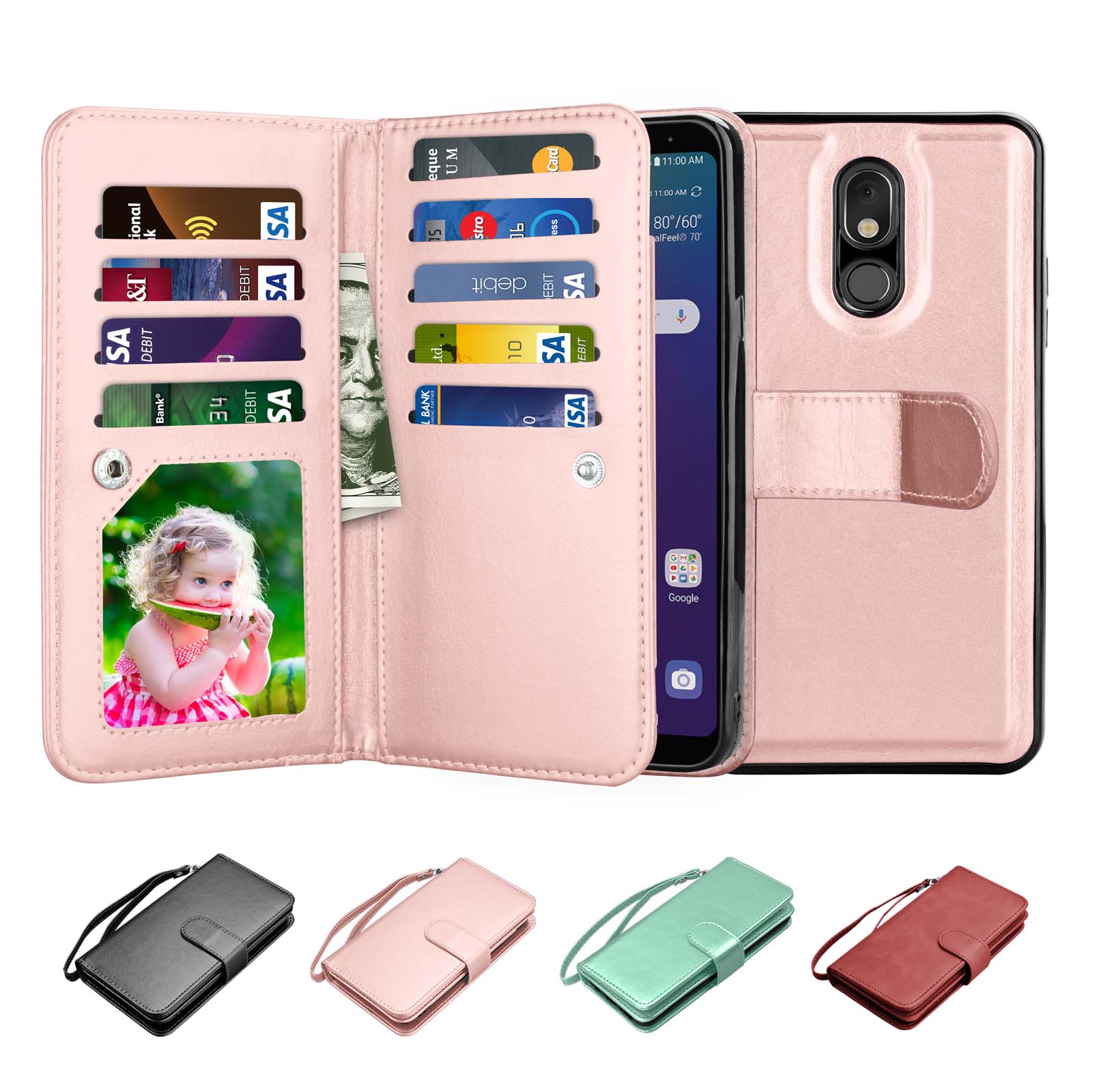 6.2" LG Stylo 5 Wallet Case, LG Stylus 5 PU Leather Case, Njjex Luxury ...