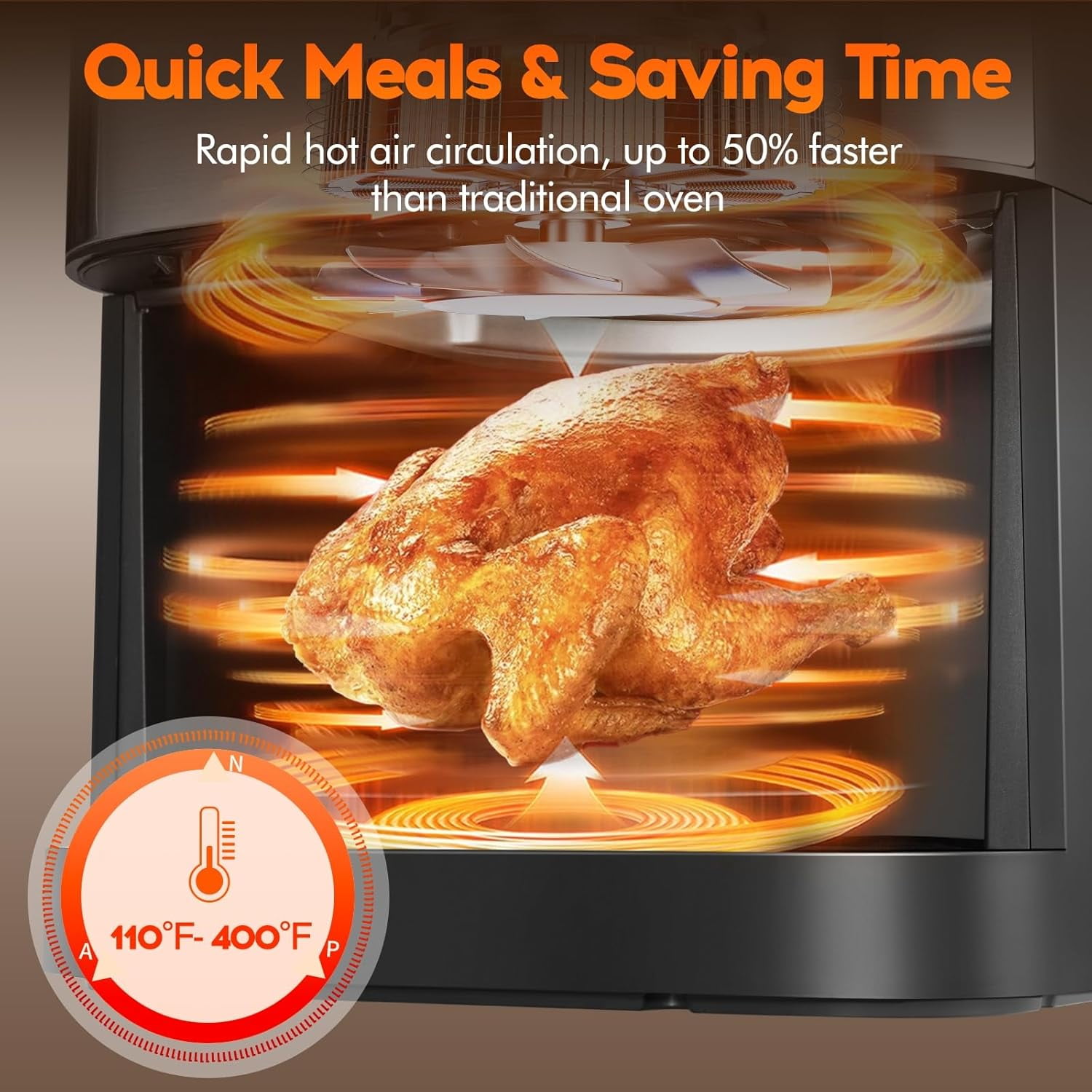 6.2 Qt 1500W Large-Capacity Air Fryer with Non-Stick Basket, 8-in-1 ...