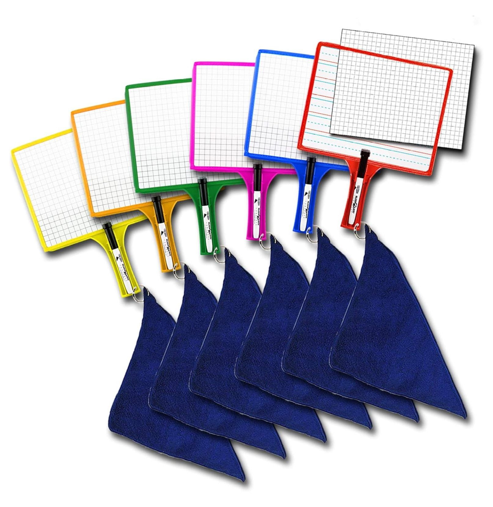 (6) 2-Sided Customizable Whiteboard with Clear Dry Erase Sleeve for ...