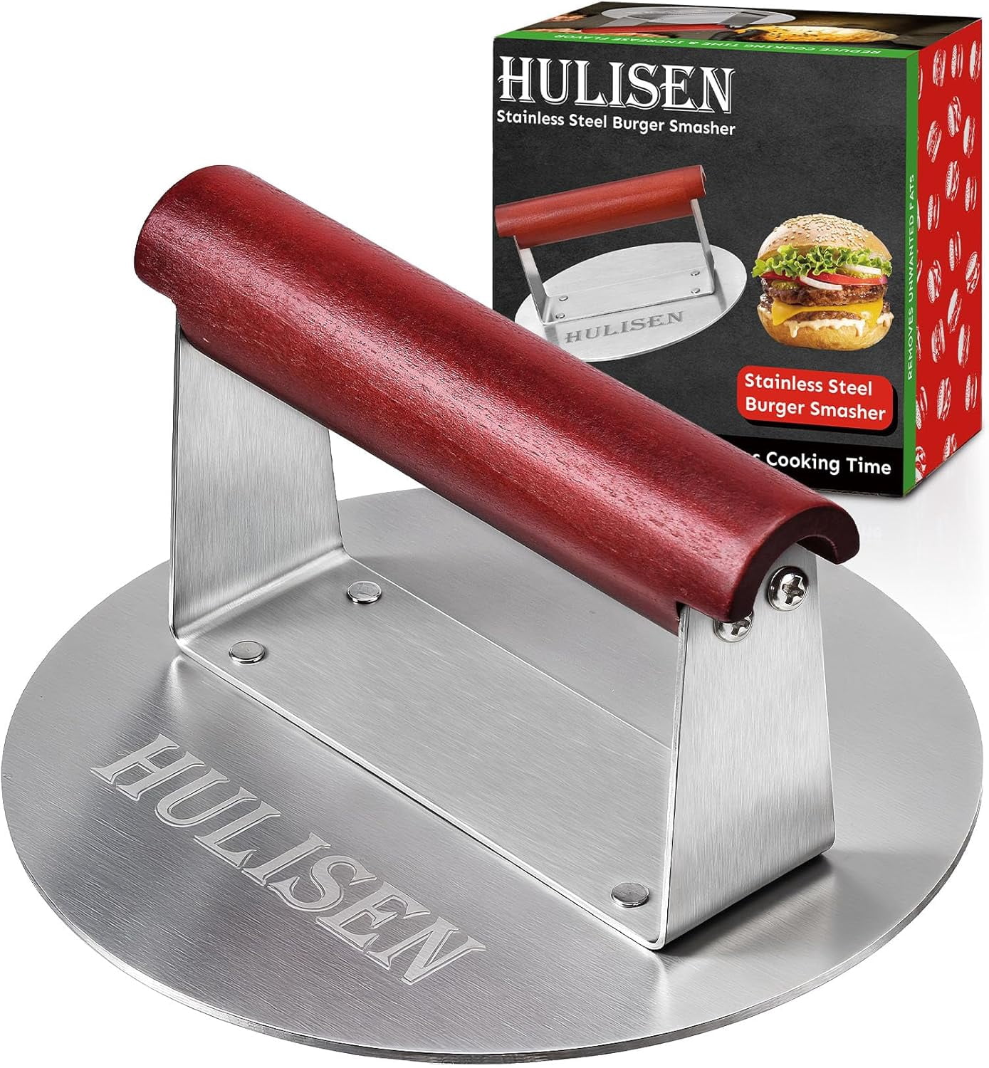 6.2" Stainless Steel Smashed Burger Press with Extra Wide Heat ...