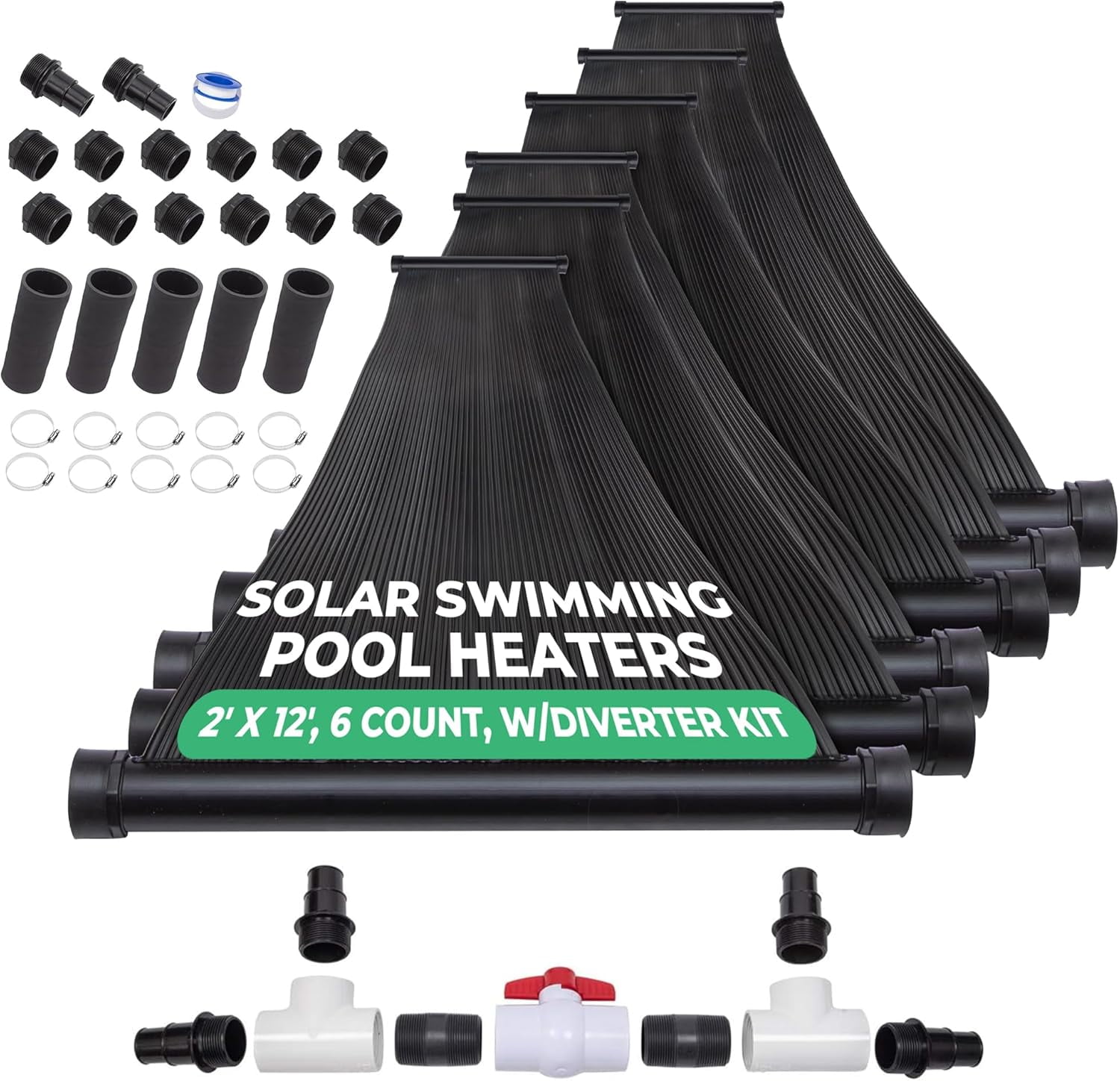 6-2'X12' SunQuest Solar Swimming Pool Heater System with Diverter Kit ...