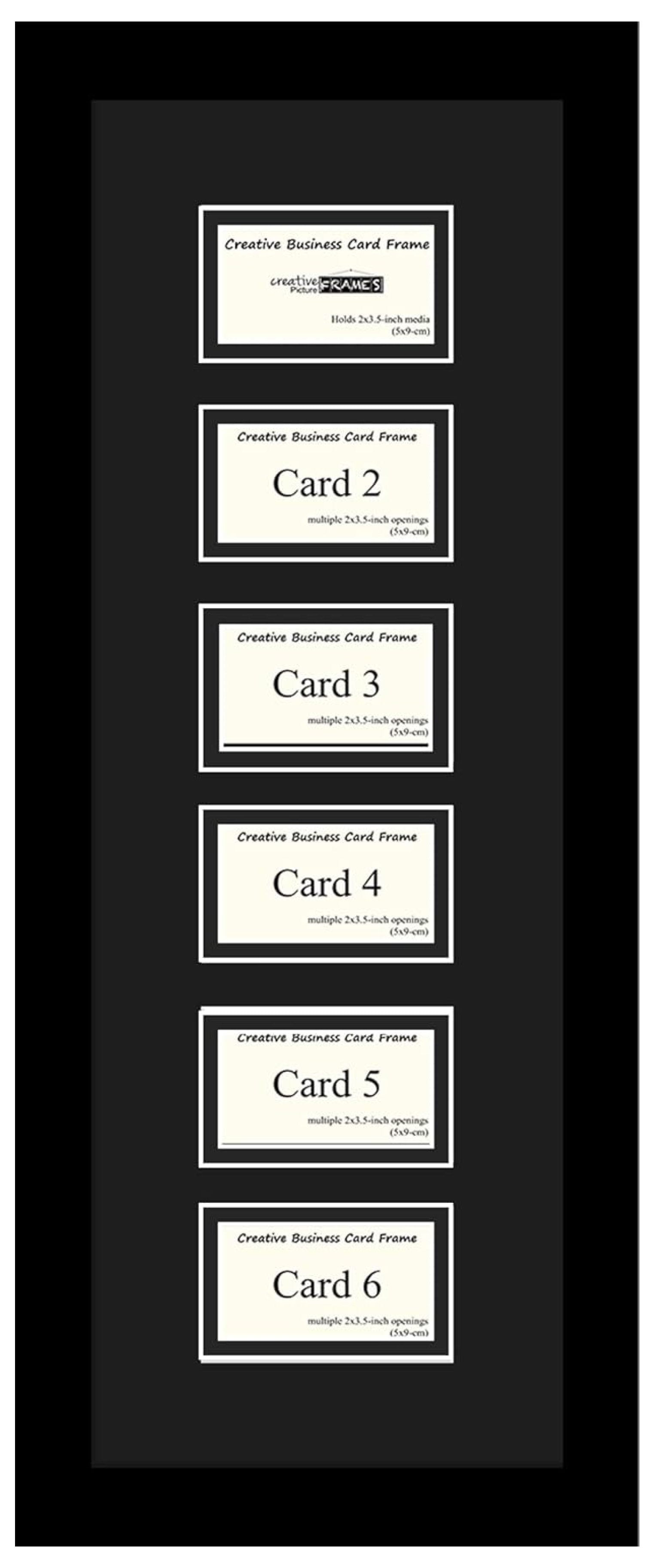 6-2" x 3.5" Opening Black Business Card Frame with 8" x 22" Double ...