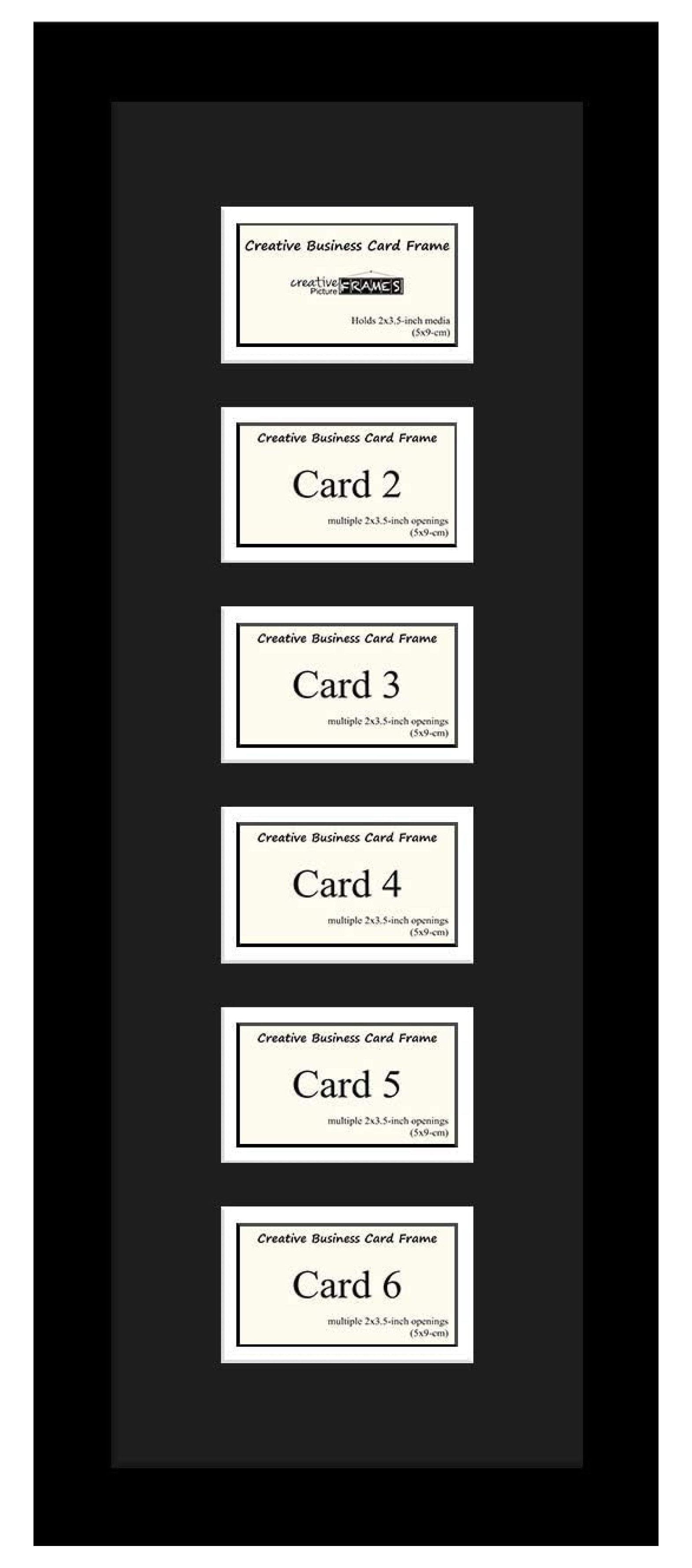 6-2" x 3.5" Opening Black Business Card Frame with 8" x 22" Double ...