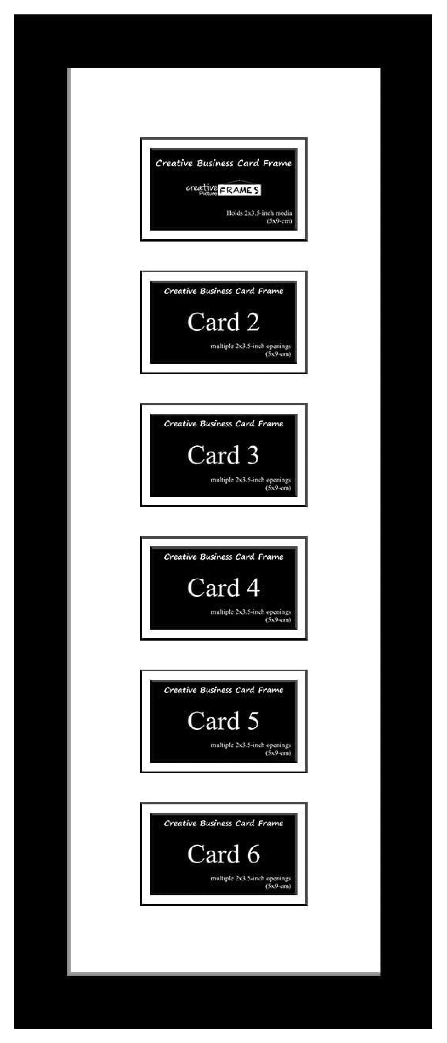 6-2" x 3.5" Opening Black Business Card Frame with 8" x 22" Double ...