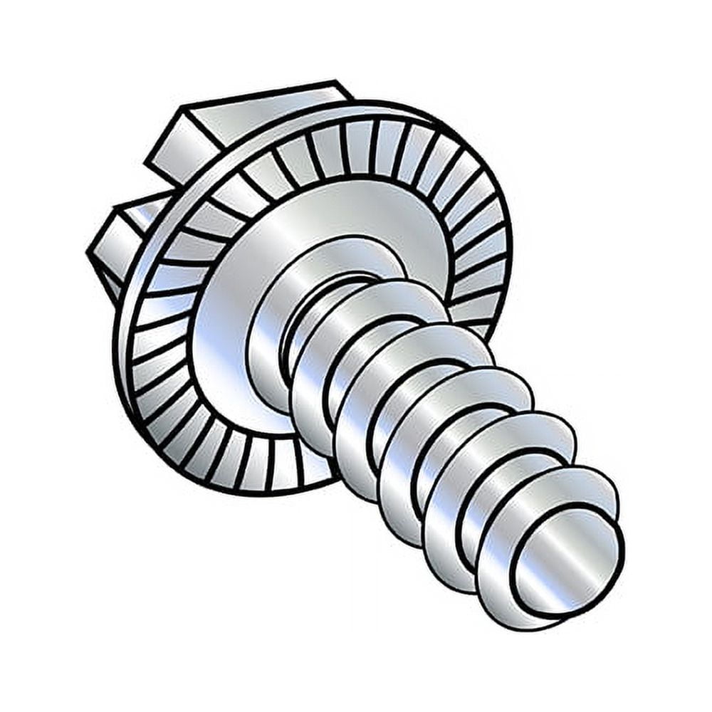 6-20X3/8 Slotted Indented Hex Washer Self Tapping Screw Type B Serrated ...