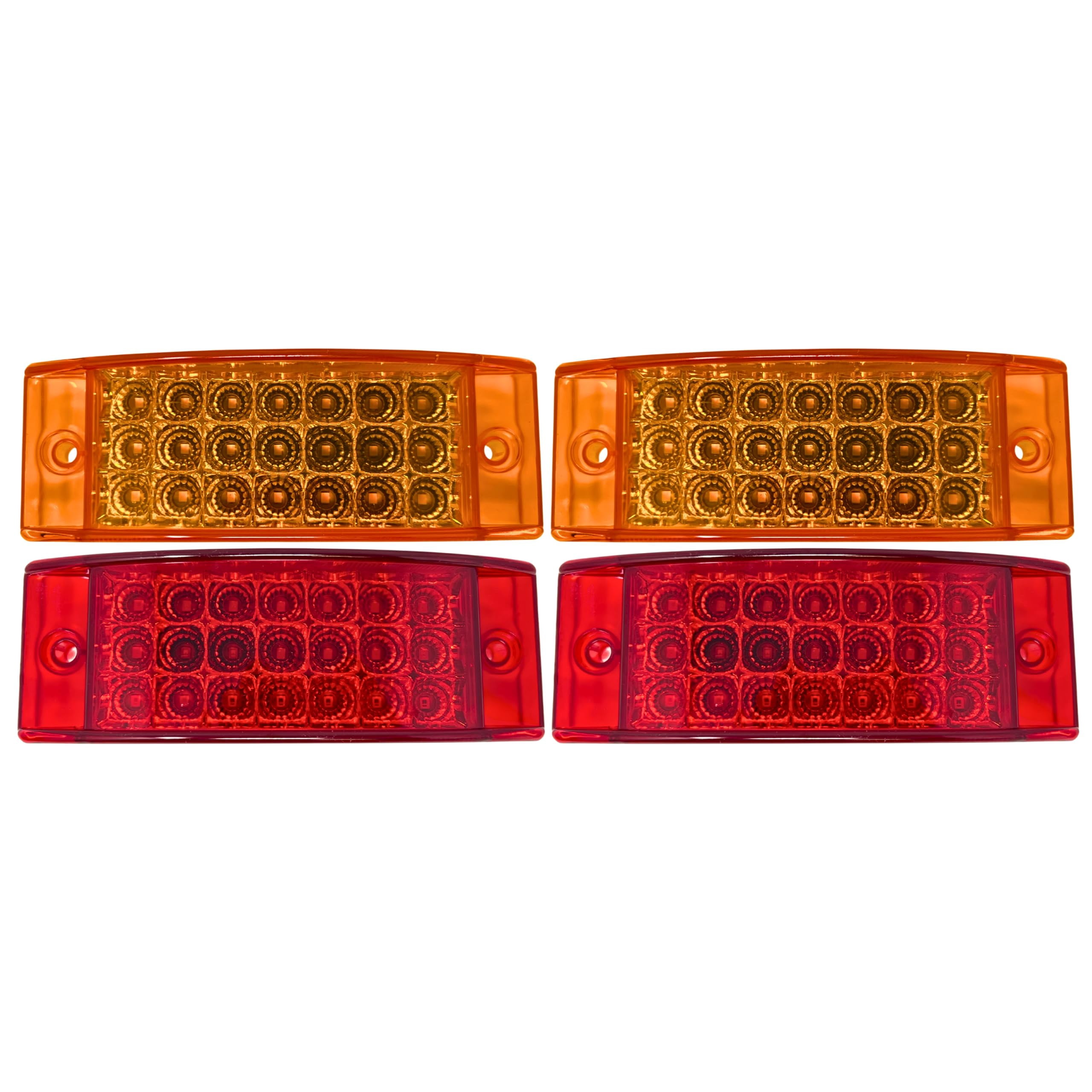 6" 21 LED Side Marker Clearance Light Rectangle 12V Waterproof 2x ...