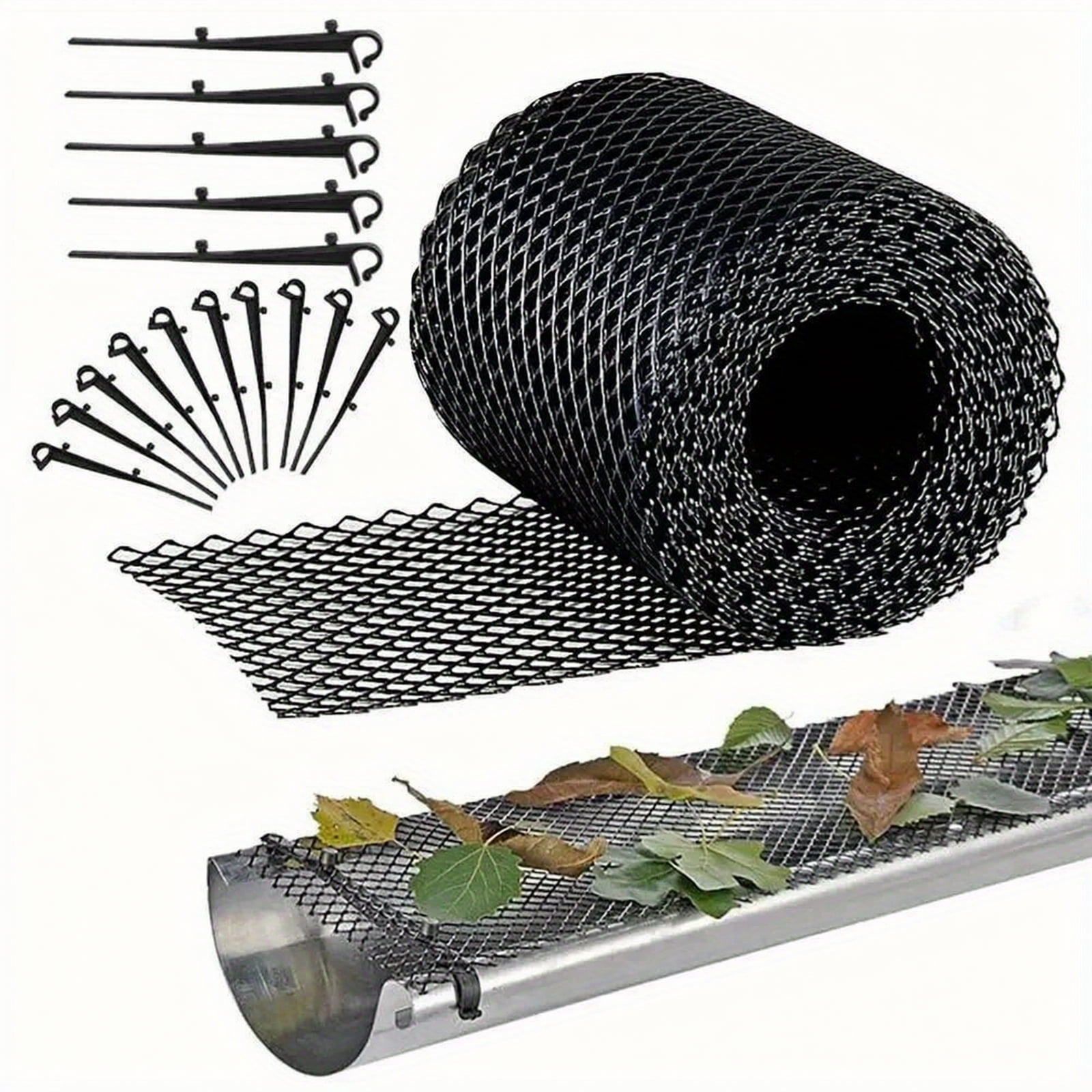 6 * 236" Gutter Guards Mesh with Clips for Plastic Gutters, Designed to ...