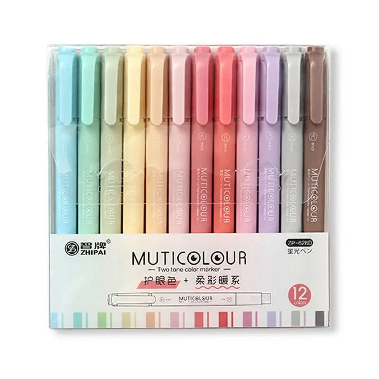 6/24 Colors/box Morandi Retro Double Headed Highlighter Pen Vintage ...