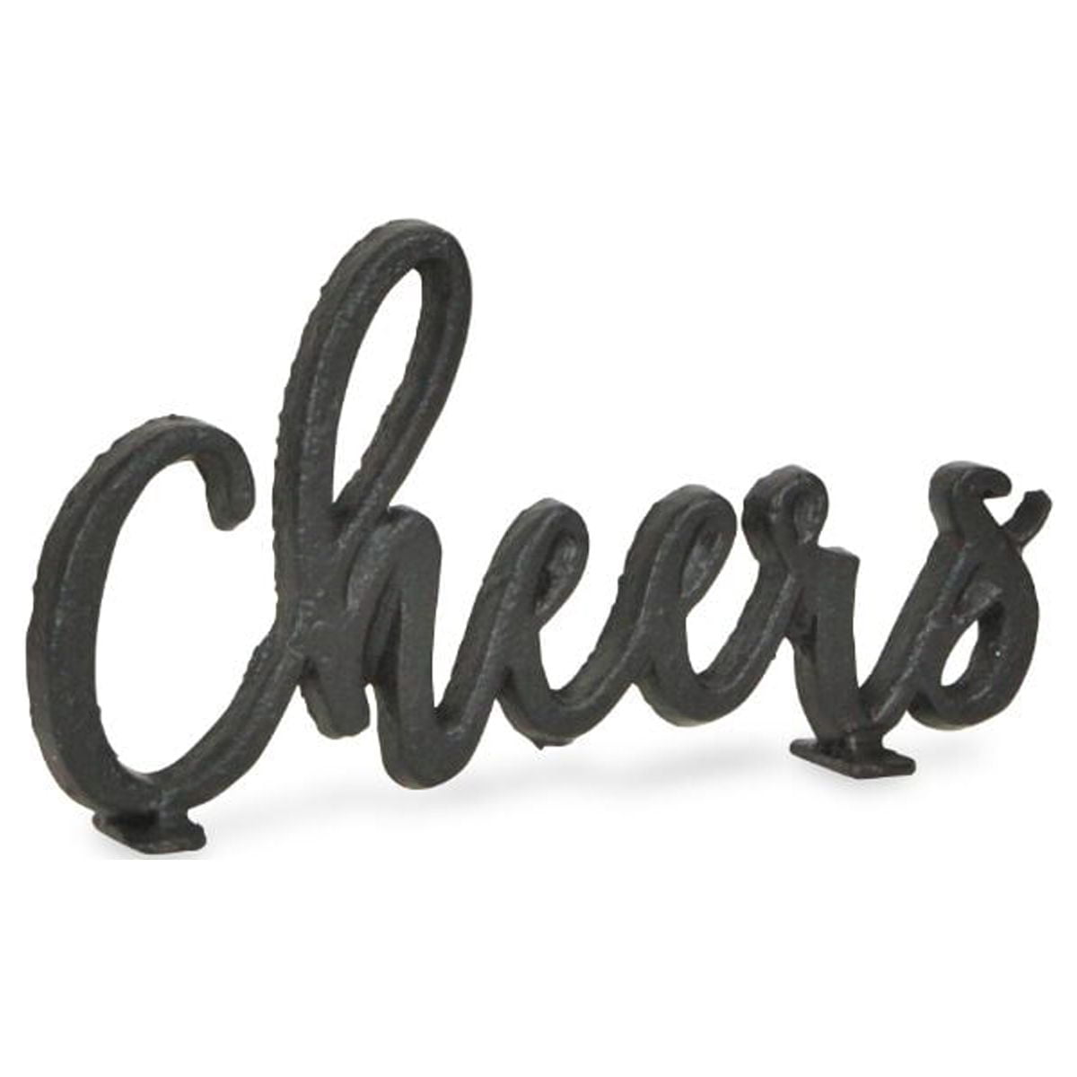 6.25" Black Solid Cursive "Cheers" Tabletop Decor - Walmart.com