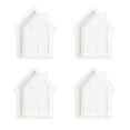 6.25" Ceramic House Shaped Appetizer Plates, Set of 4, Nordic Woods ...