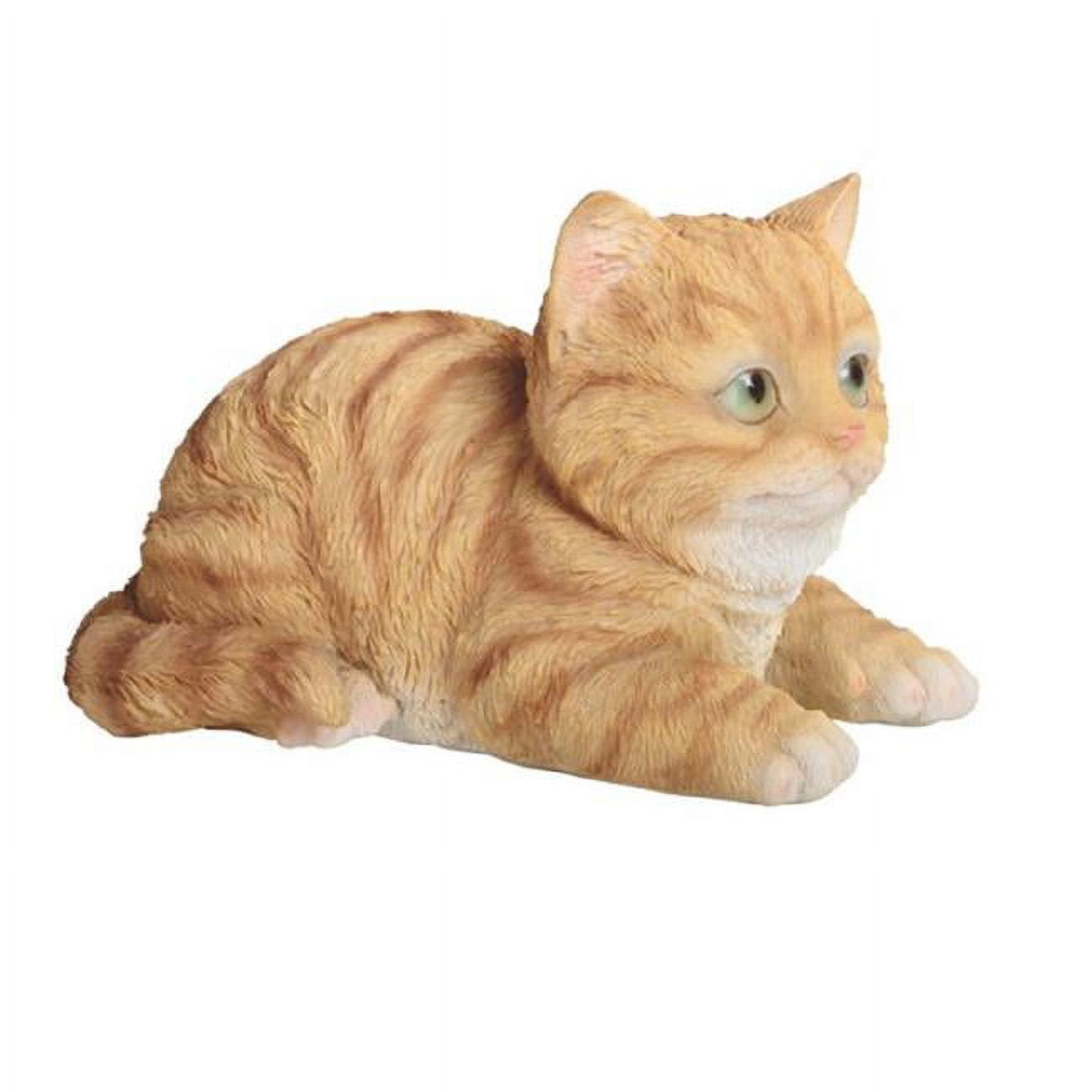6.25 in. Realistic Lifelike Tabby Kitty Cat Figurine Set, Orange ...