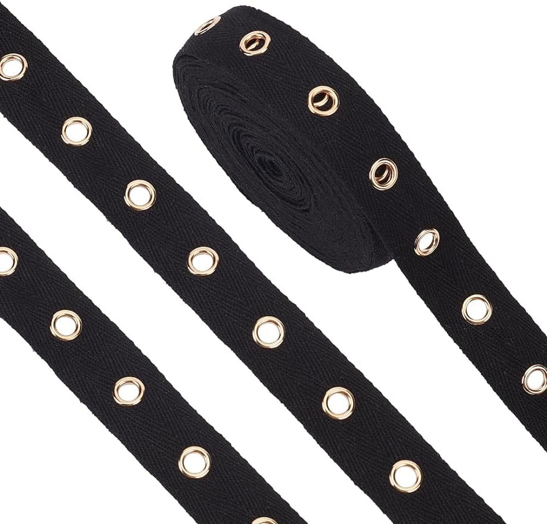 6.25Yards Cotton Grommet Tape Black Eyelet Tape 1inch Wide Black ...
