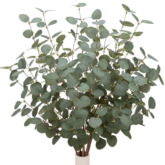 6 27" Eucalyptstems Greenery Leaf Spray In Green Silk Plastic Plants ...