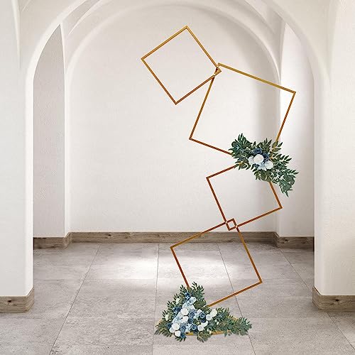 6.27ft High 19.7in Wide 4 Tier Gold Metal Flower Stands, Detachable ...