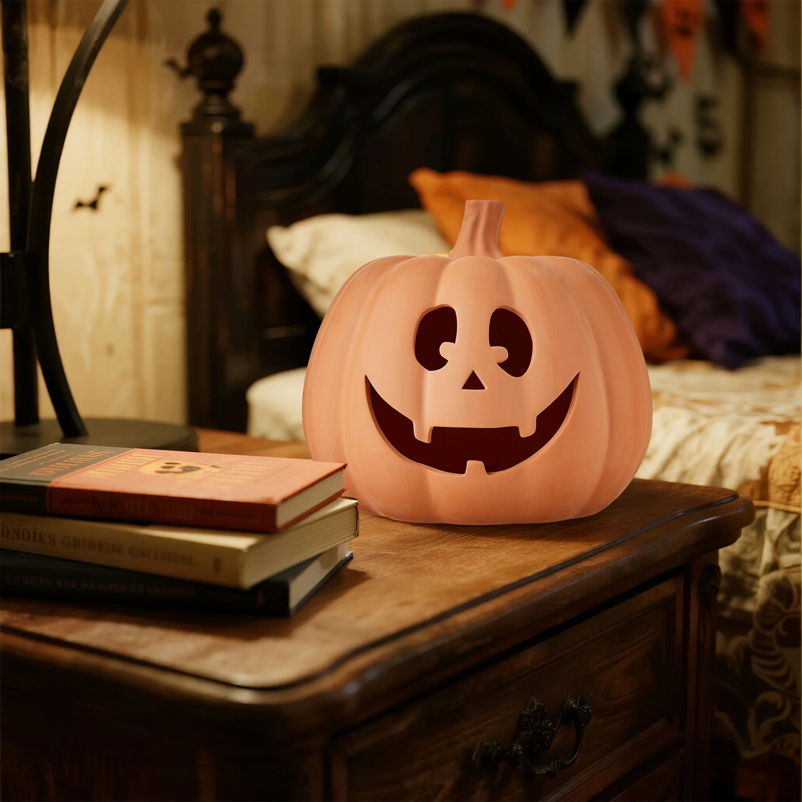 6.29 Inch Clay Jack-o'-Lantern Tabletop Decor Brown Halloween Pumpkin ...