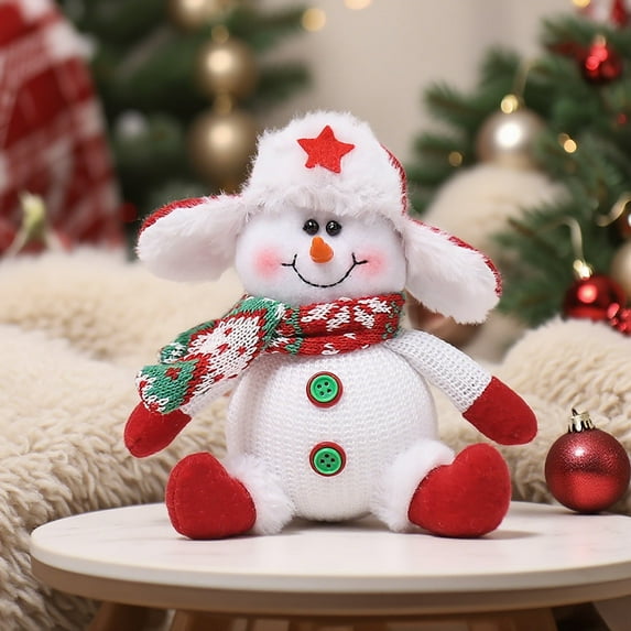 6.29in Christmas Cartoon Knitted Dolls Hanging Pendant Snowman Doll ...